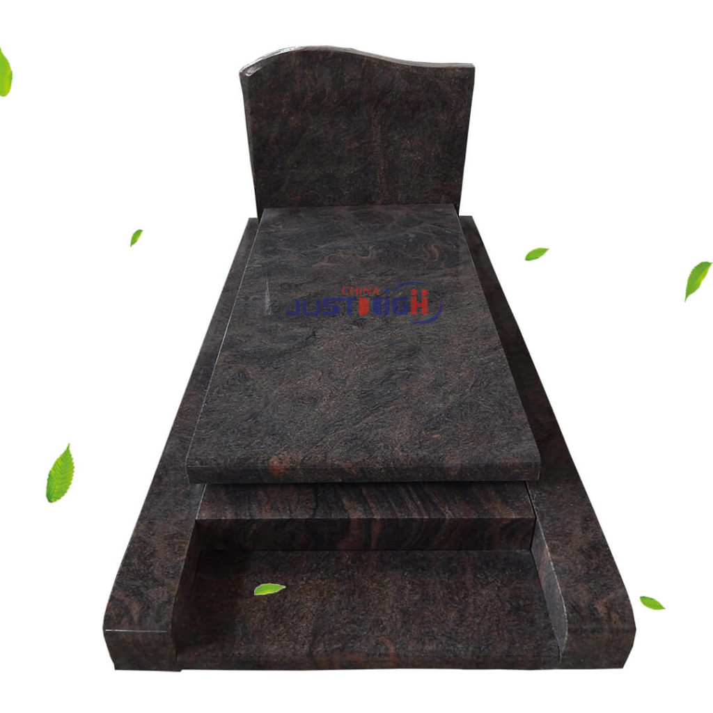 Red french classic granite headstone customize