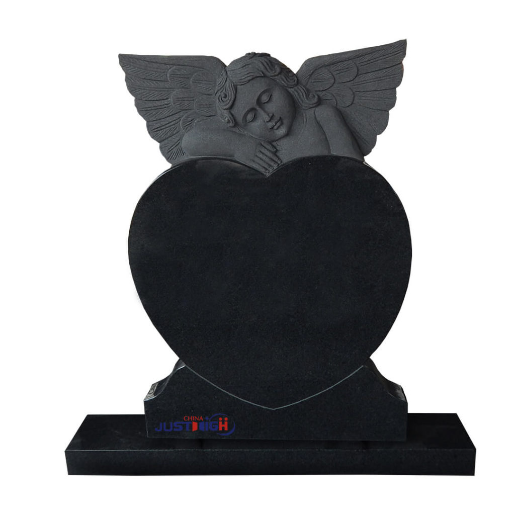 Angle headstone in G654 with heart style in high quality