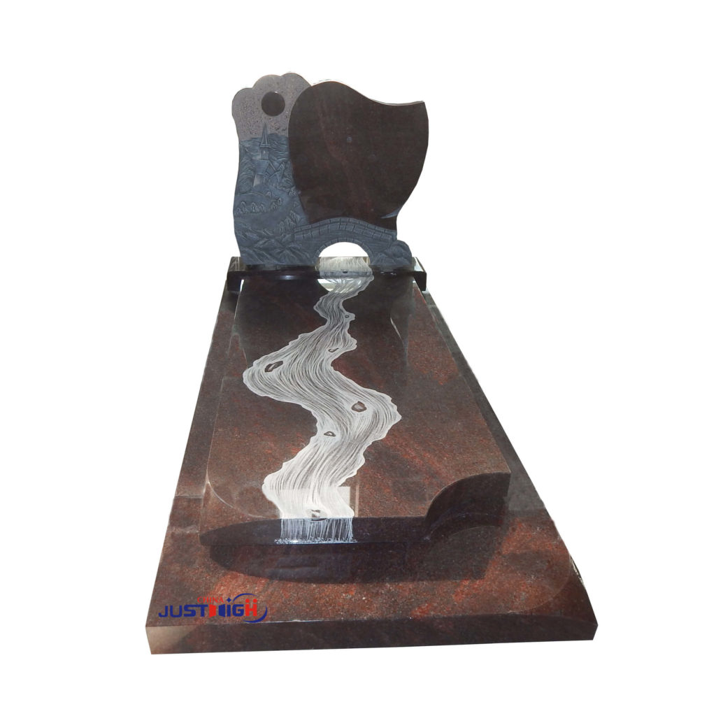 Factory Direct Red Granite Tombstone Monument for Europe Market