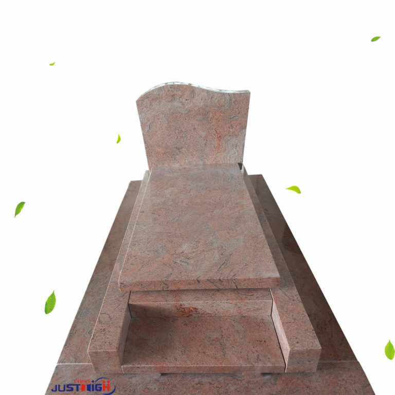 Classic french style pink granite tombstone design