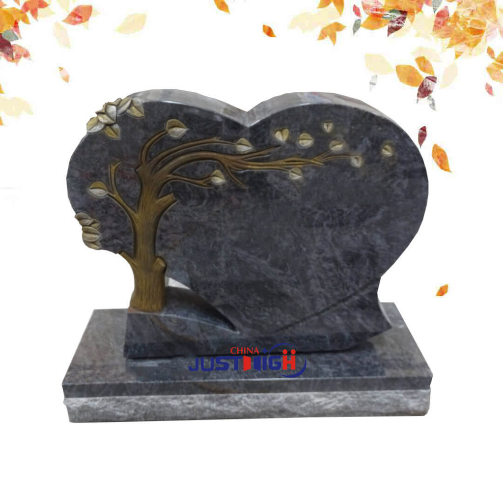 Wholesale tree design heart shape granite headstone