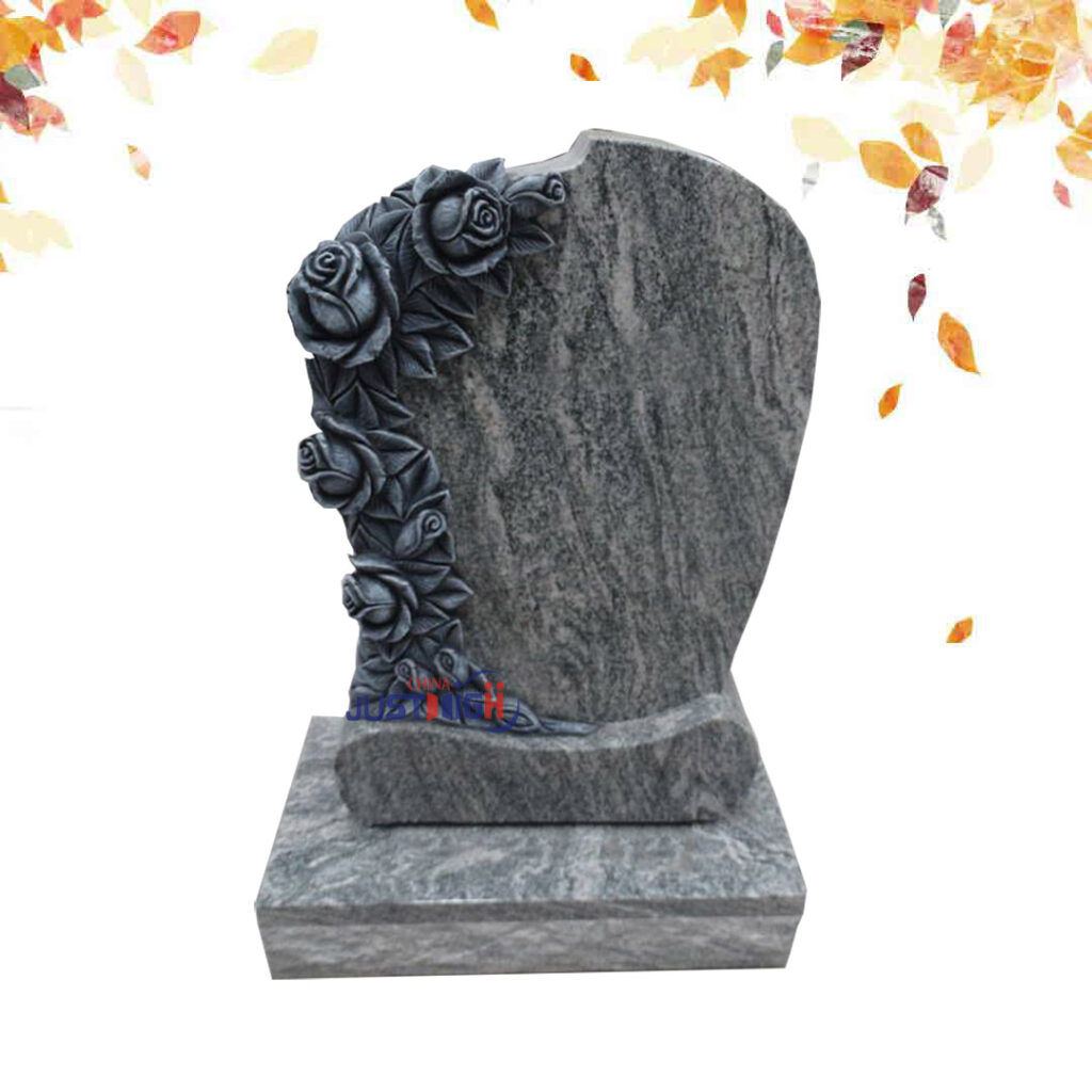 Rose flower carving tombstone wholesale with factory price