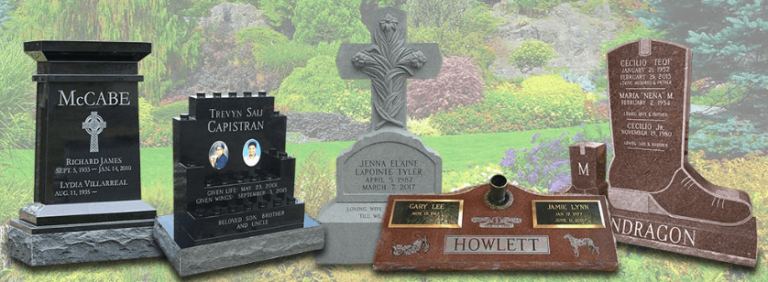 What is the standard size of an upright headstone?