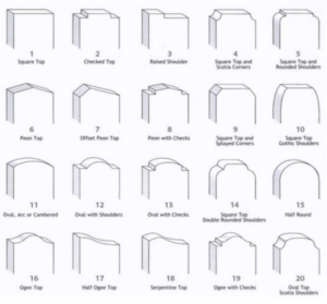 What is the standard size of an upright headstone?