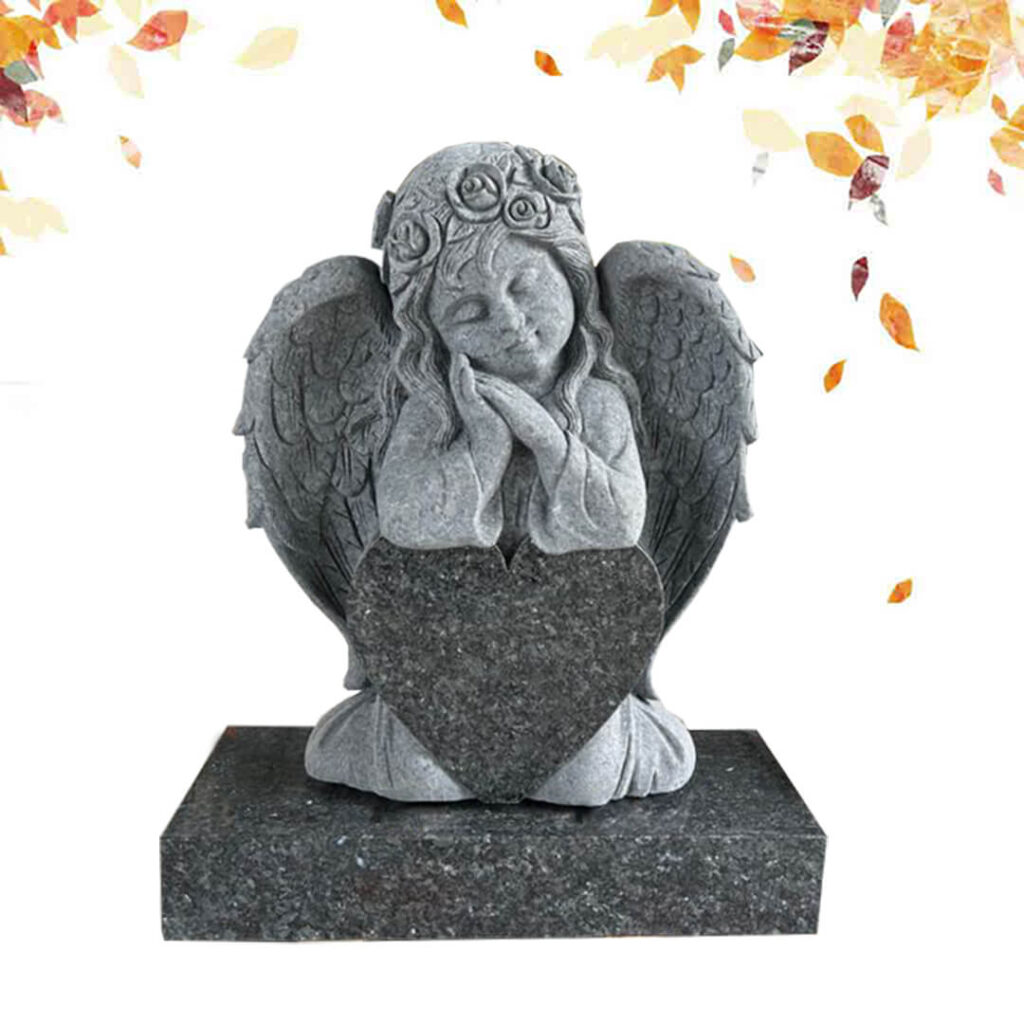 Wholesale child headstone angel headstone heart shape tombstone