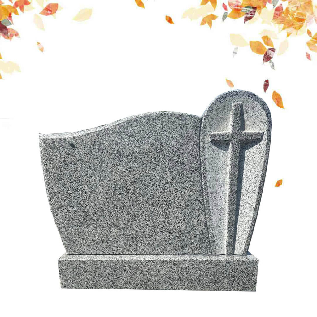 Wholesale cross carved upright headstone - Justhighstone