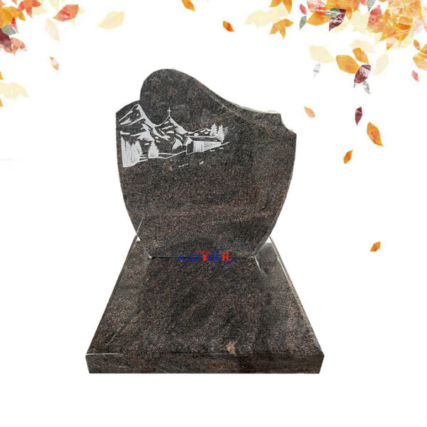 Custom Cremation Tombstone Factory with Landscape Carvings