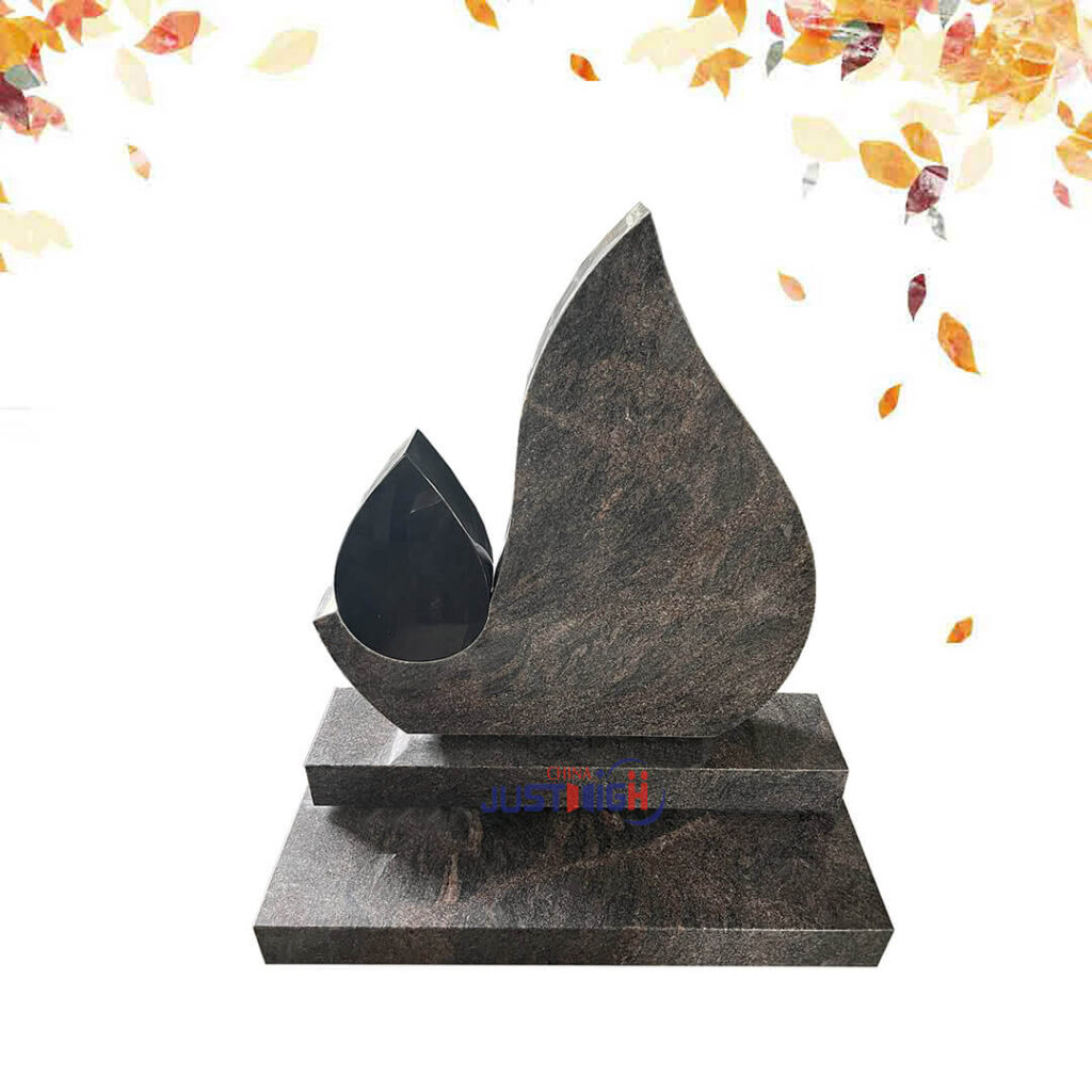 Customized teardrop shaped granite tombstone-Justhighstone